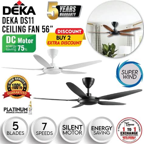 Deka Ds11 56” Dc Motor 7 Speed Remote Control Dc Motor Ceiling Fan
