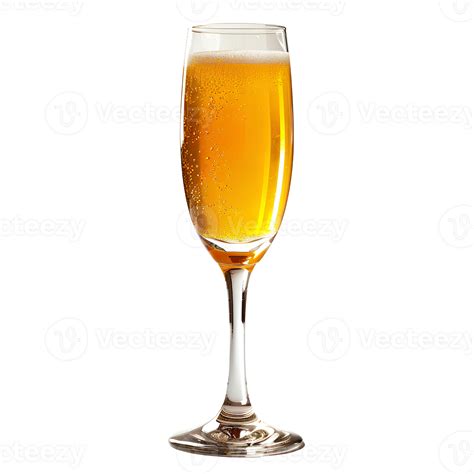 Mimosa Cocktail Glass Of Mimosa Cocktail With Orange Isolated