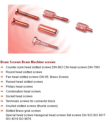 Brass Screws Brass Machine Screws