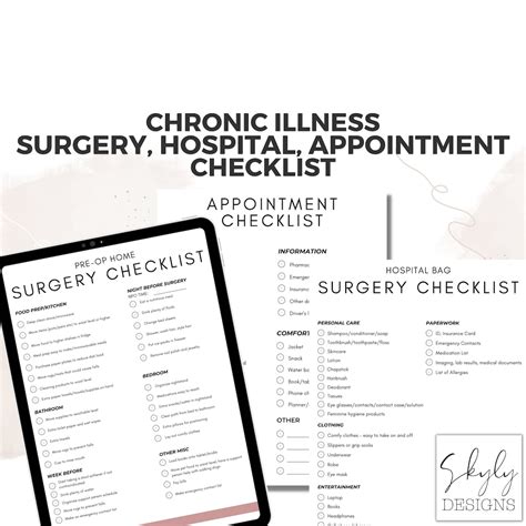 Surgery Checklist Pre Op Checklist Doctors Appointment Checklist
