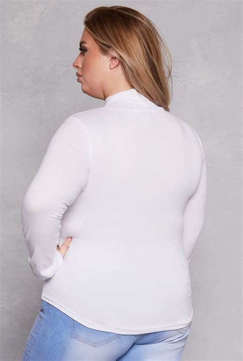 Plus Size Caged Keyhole Long Sleeve Top