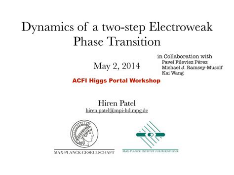 Pdf Dynamics Of A Two Step Electroweak Phase Transition · Dynamics Of