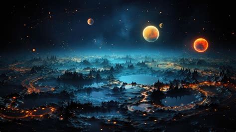 Premium Ai Image Deep Planet Gravity Map Generative Ai