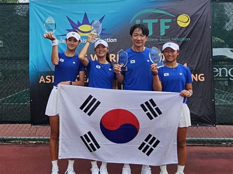 14세 이하 女테니스 대표팀 아시아 예선 결승서 日 꺾고 우승