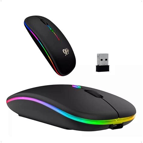 Mouse Sem Fio Recarregável Led Carregador Usb Laptop Pc Game Tagata Store