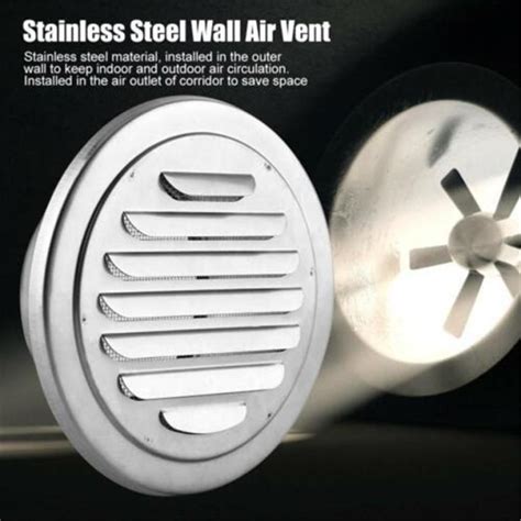 Stainless Steel Exterior Wall Air Vent Grille Round Ducting Ventilation