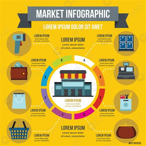 Market Infographic Concept Flat Style Stock Vector 4199520 Crushpixel