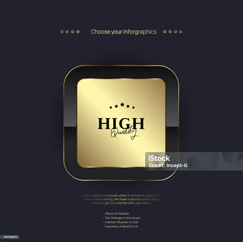 검은 배경에 웹 디자인을위한 다크 골드 럭셔리 버튼 그리고 어두운 럭셔리 단계 버튼 인포 그래픽 5 가지 옵션 프로세스 벡터 일러스트 레이 션 가격에 대한 스톡 벡터 아트