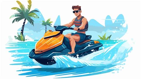 A Man Riding A Jet Ski On A Board With A Man On It Premium Ai