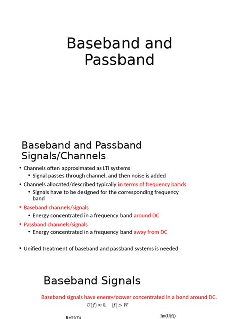 Lecture 5 Baseband And Passband Pptx Annotated Day1 Pdf