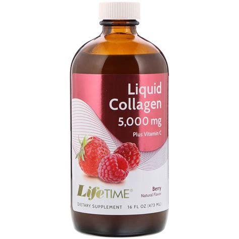 Жидкий коллаген плюс витамин С, со вкусом ягод, LifeTime Vitamins, 5000 ...