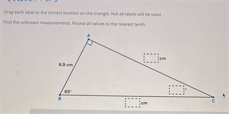 Solved Drag Each Label To The Correct Location On The Triangle Not All Labels Will Be Used