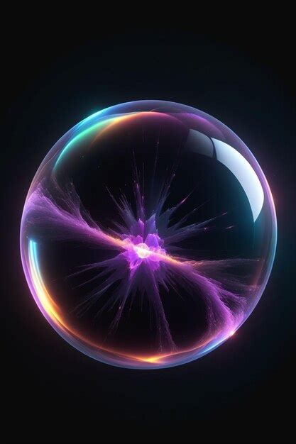 A Plasma Bubble Isolated On A Dark Background Vertical Composition