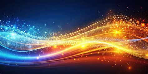 Abstract Sparkling Wave Background With Glowing Particles And Dynamic