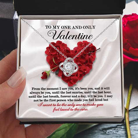To My One And Only Valentine Love Knot Necklace Romantic Forever Lov