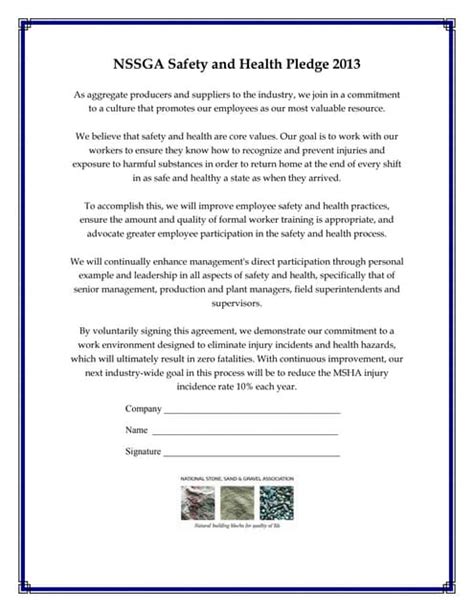 Nssga Safety Pledge 2013 Pdf