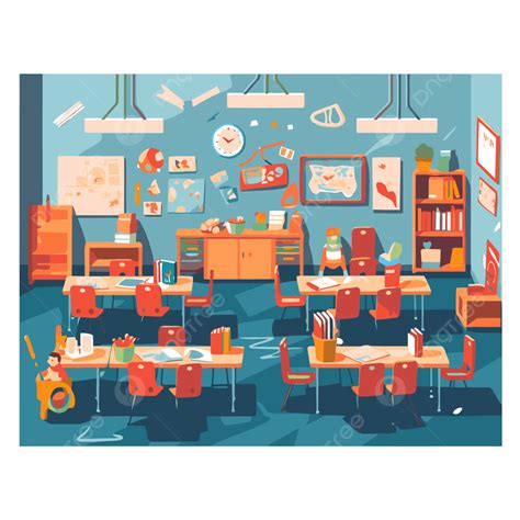교실 클립 아트 만화 학교 교실 책상 벡터 교실 클립 아트 만화 Png 일러스트 및 벡터 에 대한 무료 다운로드