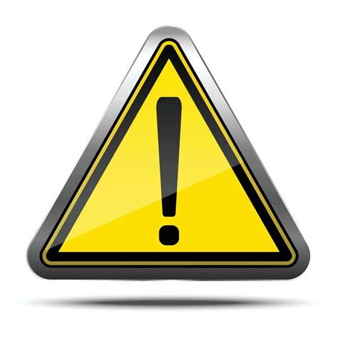 3d Realistic Vector Warning Sing On Yellow Background With Metal Border Isolated On White