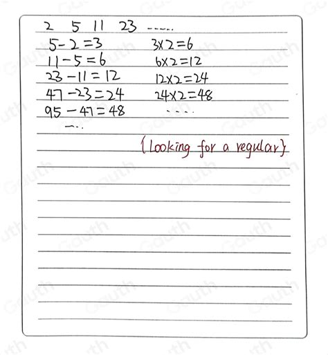 solved 9 write down the next two numbers in this sequence 2 5 11 23