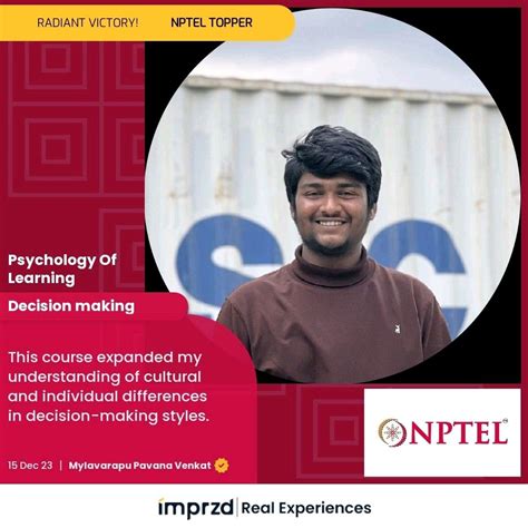 mylavarapu pavana venkat on linkedin nptel learningjourney