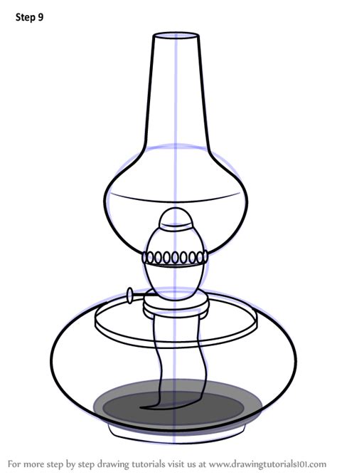 How To Draw Kerosene Lamp Everyday Objects Step By Step