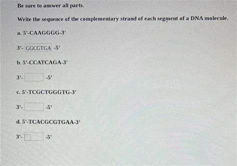 Solved Be Sure To Answer All Parts Write The Sequence Of Chegg
