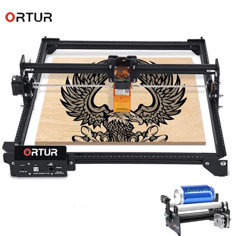Ortur 레이저 조각기 커터 390x410mm 로터리 롤러 목공 Cnc 데스크탑 Diy 마킹 커팅 머신 목재 가죽 아크릴