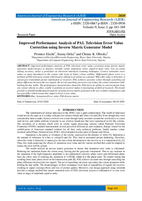 pdf pal tv error correction via inverse matrix model