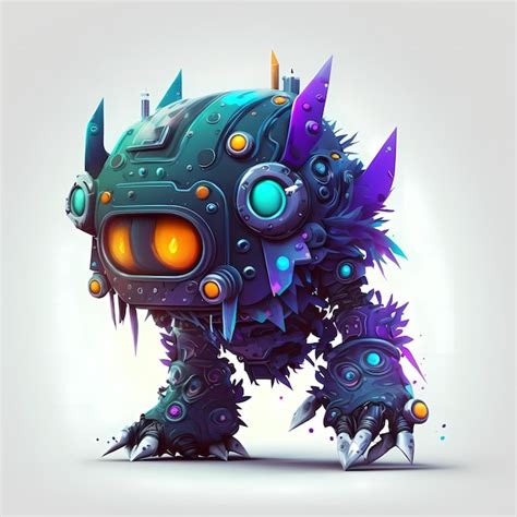 Premium Photo Illustration Of A A Mix Between Cyberpunk And Steampunk