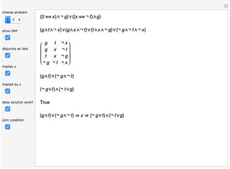 Algebraic Problems In Propositional Logic Wolfram Demonstrations Project