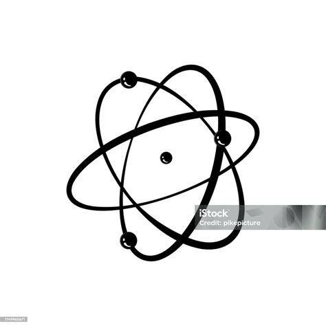 Scientific Atom Orbit Cartoon Vector Illustration Stock Illustration