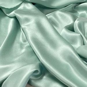 Mint Green Silk Charmeuse Fabric By The Yard Silk Yardage Fabric By