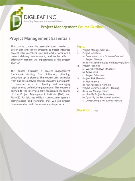 PM 001 Project Management Essentials PDF