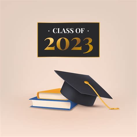 Free Vector Realistic Illustration For Class Of 2023 Graduation