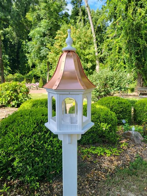 Copper Roof Bird Feeder Large 6 Sided Bell Shaped Roof Premium