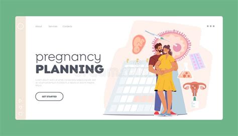 Pregnancy Planning Landing Page Template Happy Couple Depicted In Deep