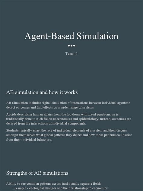 agent based simulation team 4 pdf agent based model simulation