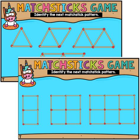 Additive Patterns Task Cards Matchsticks Game Top Teacher