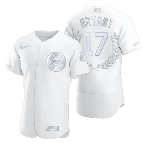 Mens Chicago Cubs 17 Kris Bryant White Nike Flexbase Fashion Jersey
