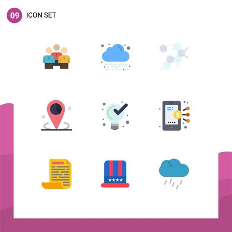 conjunto de pictogramas de colores planos simples de ubicación de marcador de posición gráfico