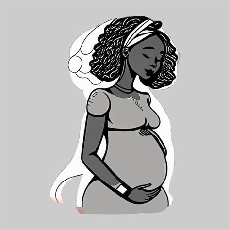 Premium Vector Pregnant Mother Illustration In Elegant Line Art Style