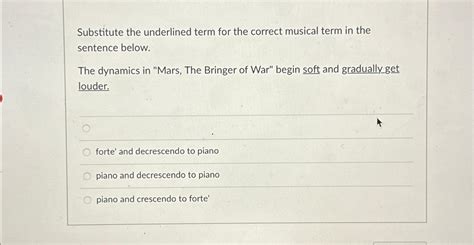 Solved Substitute The Underlined Term For The Correct