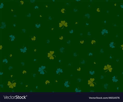 Clover Leaves Seamless Pattern Festive Background Vector Image
