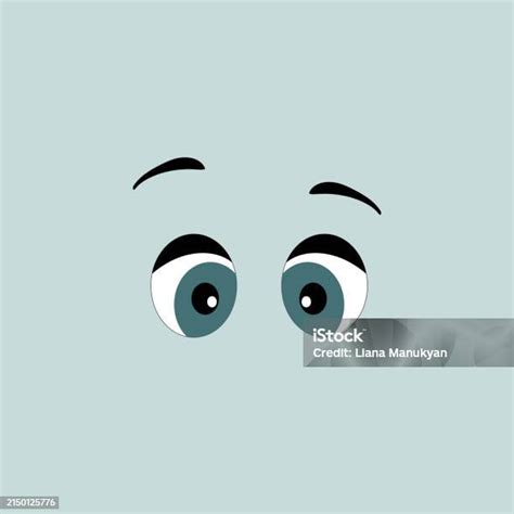 만화 재미 있는 눈 인간의 놀란 눈 표정 만화 눈 캐릭터 캐리커처 인간의 눈 감정 파란색 배경에 고립된 벡터 그림입니다 감정에