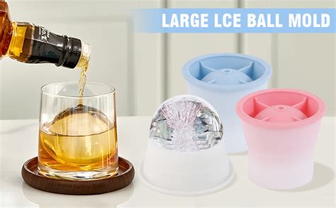 Ice Molds 6 Pcs Silicone Sphere Ice Mold Maker Stackable