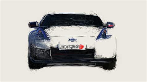 Nissan 370z Nismo Car Drawing Digital Art By Carstoon Concept Pixels