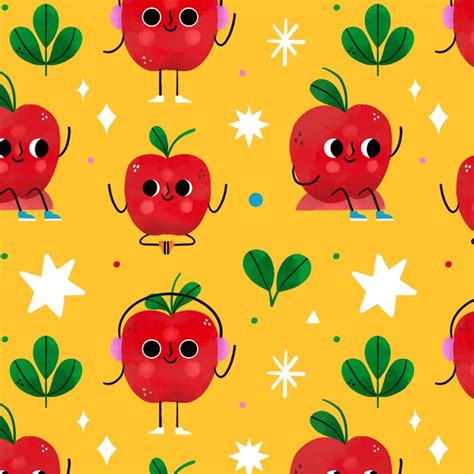 Premium Vector Apple Pattern Design