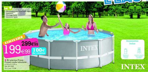 Promo Kit Piscine Prism Frame Ronde Tubulaire Intex Chez Kandy