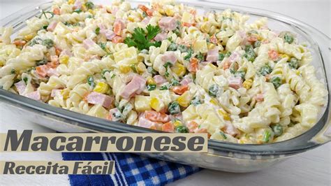 Macarronese Simples e Fácil Salada de Macarrão YouTube