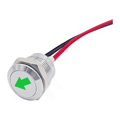 Taiss Led Indicator Pilot Kef16 Dash Light With Symbols Single Arrow Green 1 2 12mm 12v Led